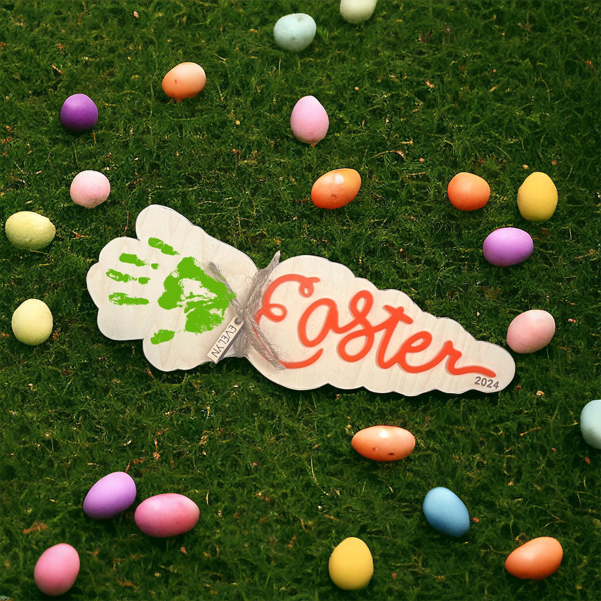 Personalized Handprint Easter Carrot DIY – Sugar Locks