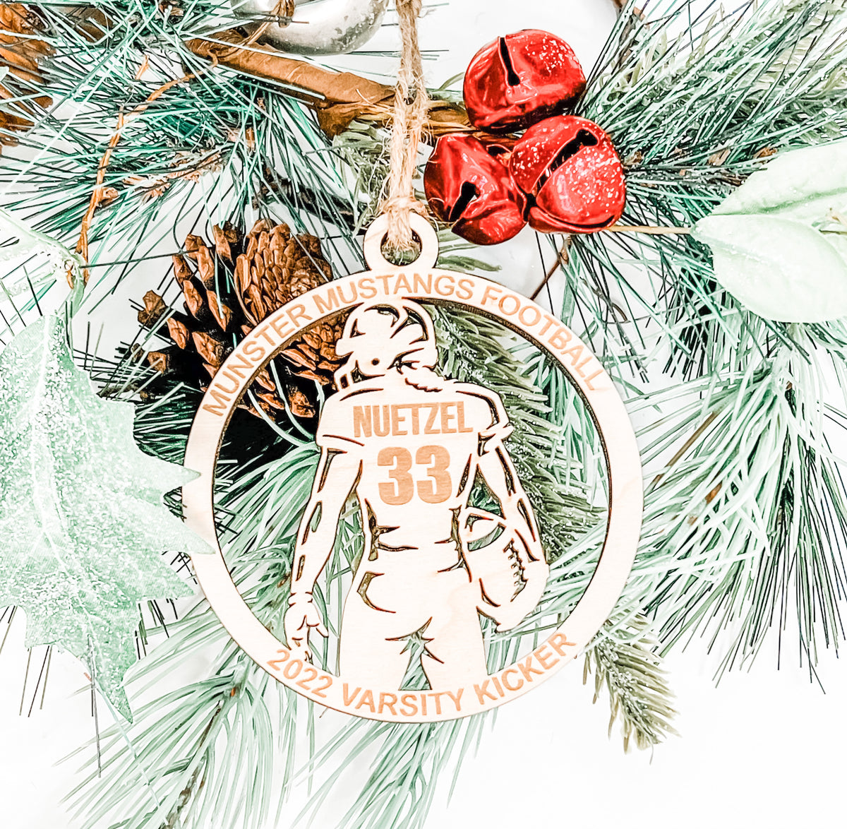 Custom GIRL Football Personalized Wood Sports Ornament – Sugar Locks