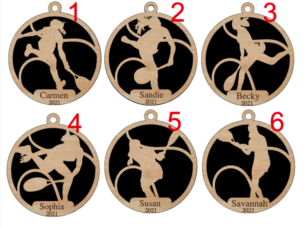 Personalized Girls Tennis Ornament Pick from 6 designs – Sugar Locks