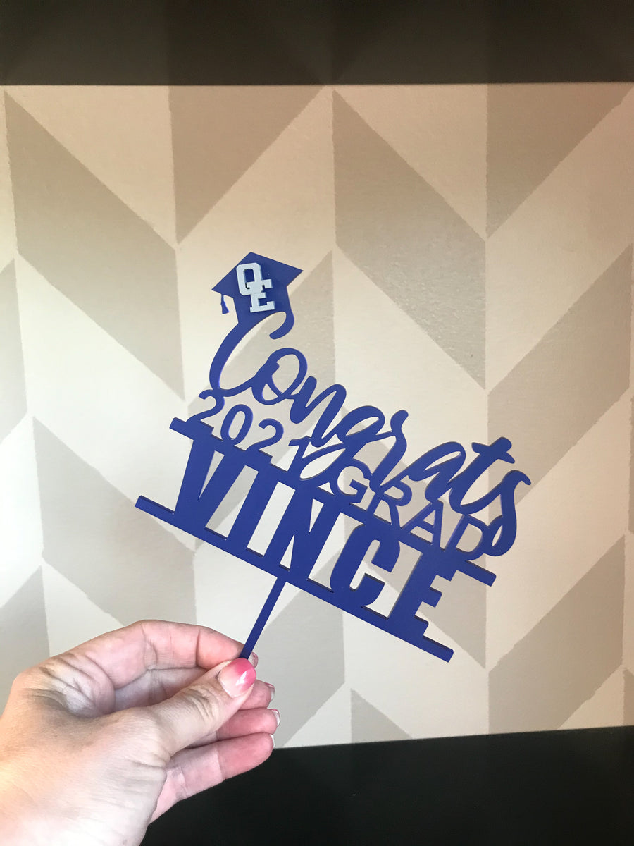 Custom Personalized Graduation Cake Topper – Sugar Locks