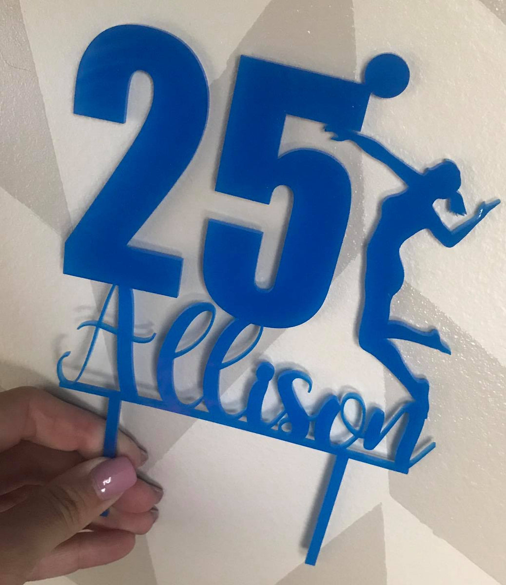 Volleyball Girl Sports Acrylic Cake Topper – Sugar Locks