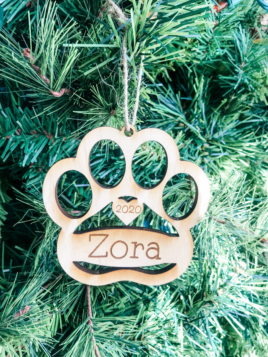 Personalized Dog Paw print ornament – Sugar Locks