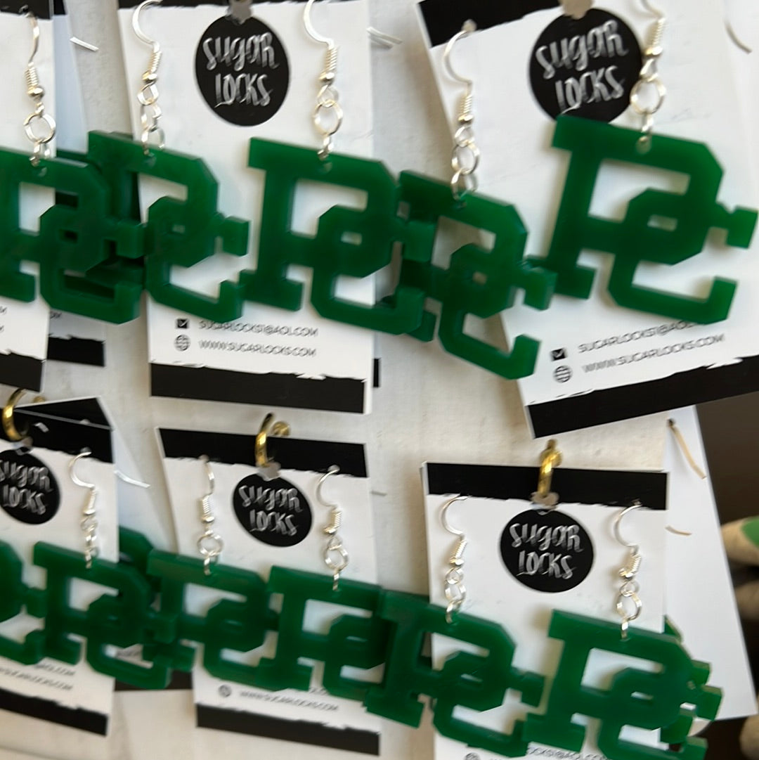 PC logo acrylic earrings – Sugar Locks